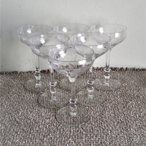 Dining | Vintage 6 Russian Soviet Ussr Crystal Wine Goblet Glass ...